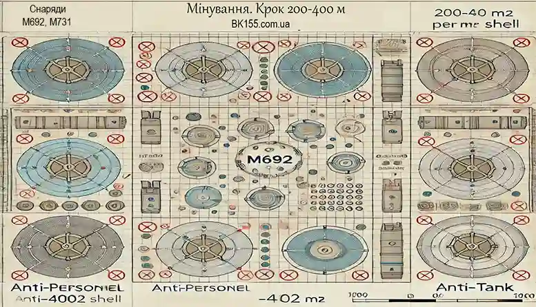 Стандарти мінування снарядами M692, M731